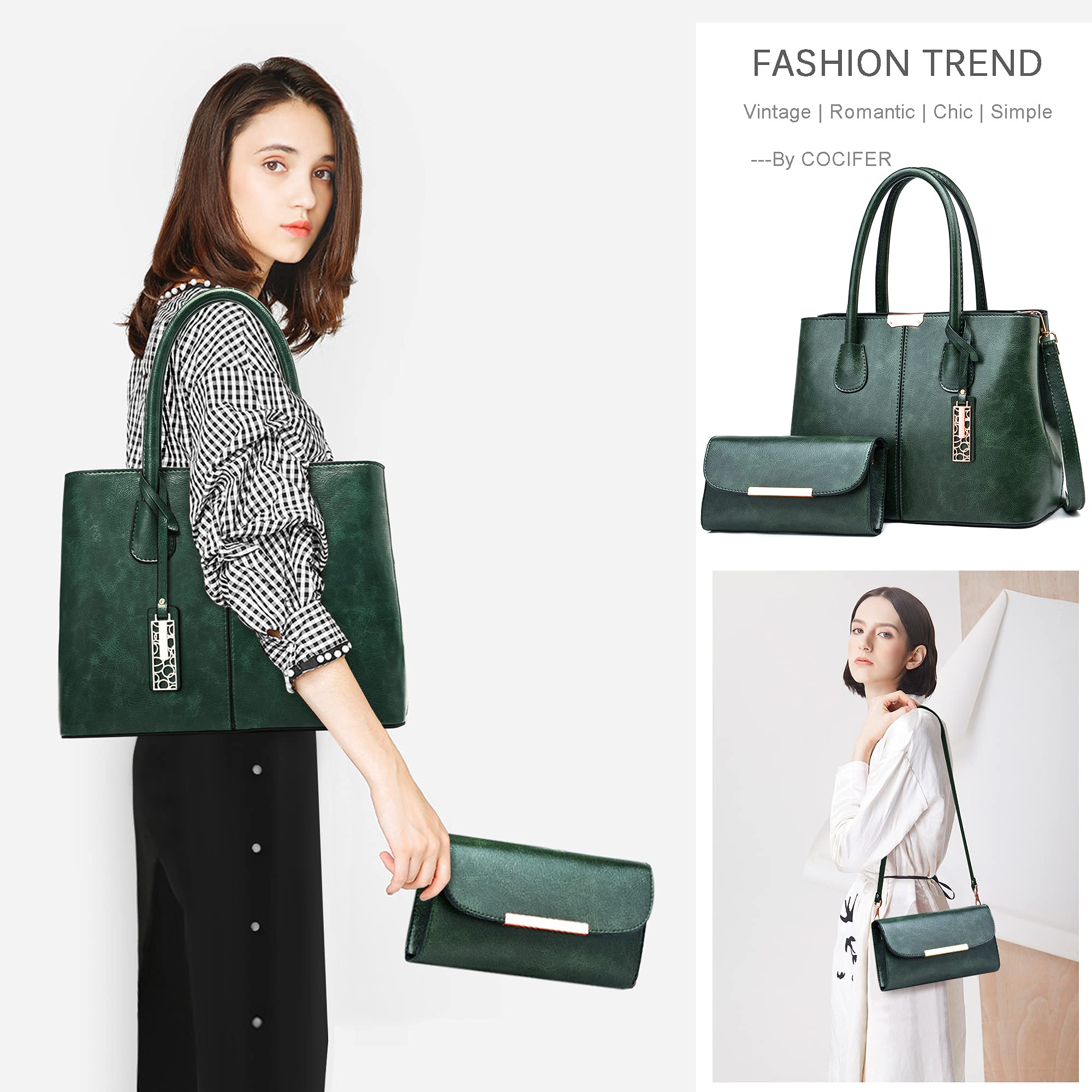 COCIFER Purses and Handbags for Women Shoulder Tote Bags Satchel Wallets