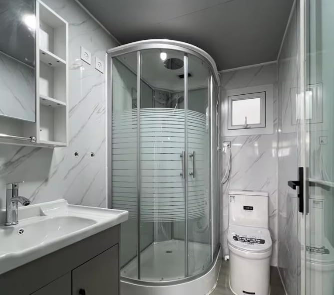 Generic Portable Prefabricated Mobile House 20ft(5.90Lx2.48Wx6.30H) meters with 1Bedrrom 1Batheoom Kitchen are Living Area with Doors Windows and Electric Distribution