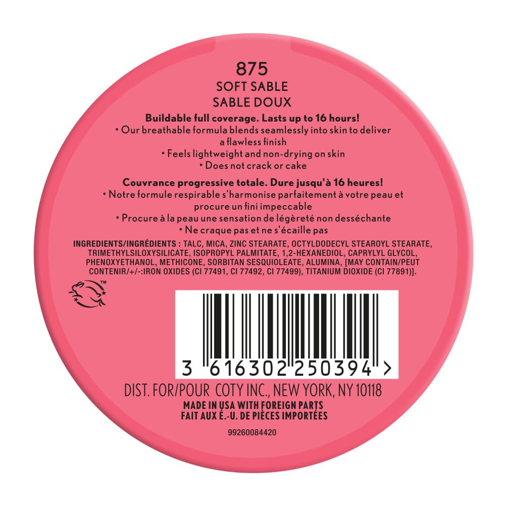 COVERGIRL Outlast Extreme Wear Pressed Powder, 875 Soft Sable, 0.38 oz