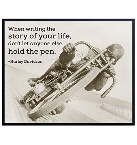 Harley Quote - Original Wall Art Print - Motivational Vintage Poster - Unique Home Decor for Man Cave or Garage - Gift for Men, boys, Teens, HOG Riders - 8x10 Unframed Typography