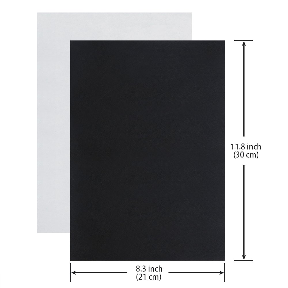 Caydo 10PCS Black Self Adhesive Felt Sheets, Thickened Sticky Back Felt Fabric for Jewelry Box Felt Liner Art and Craft Making A4 Size8.3 by 11.8"