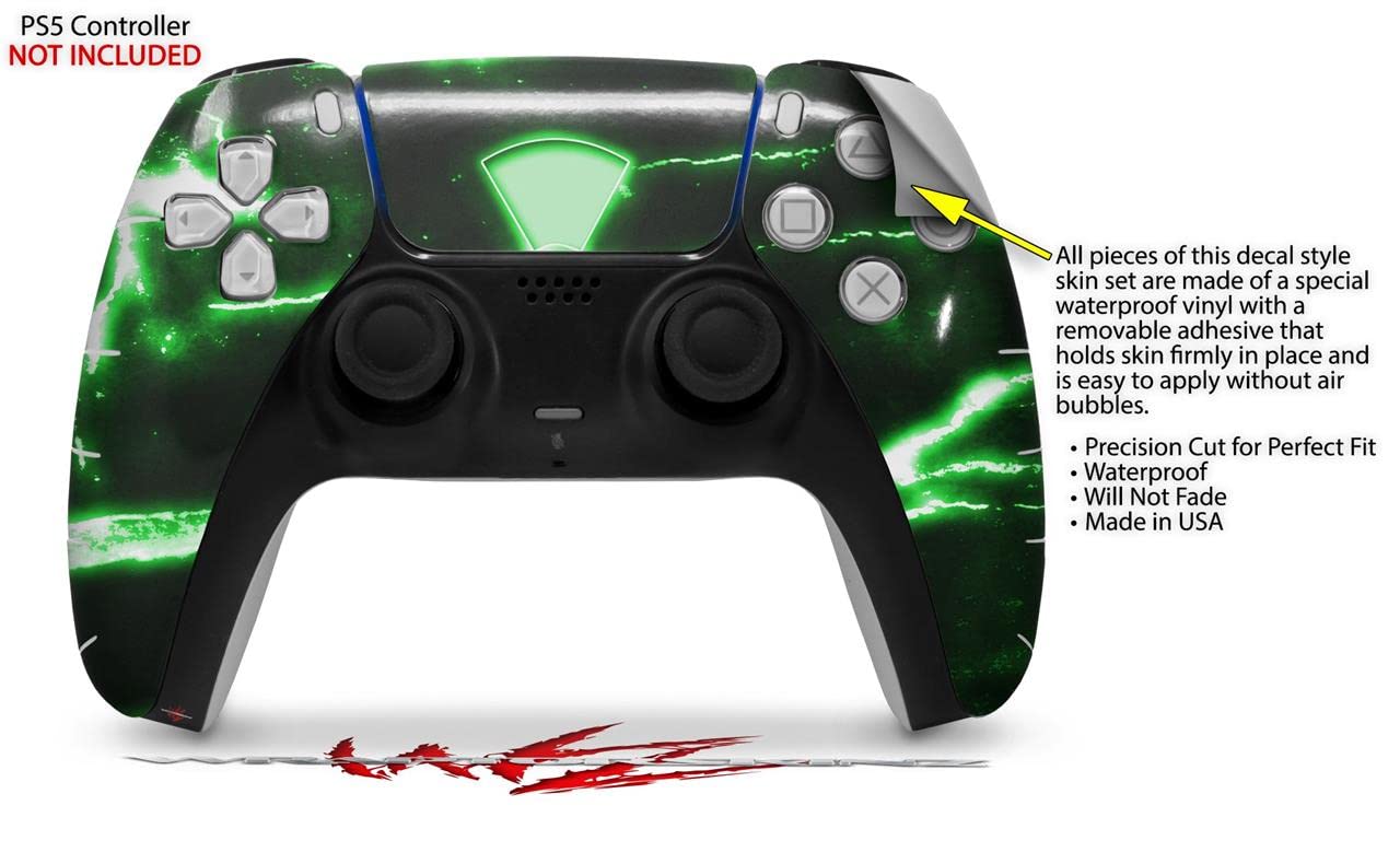 WraptorSkinz Skin Wrap compatible with Sony PS5 DualSense Controller Radioactive Green (CONTROLLER NOT INCLUDED)
