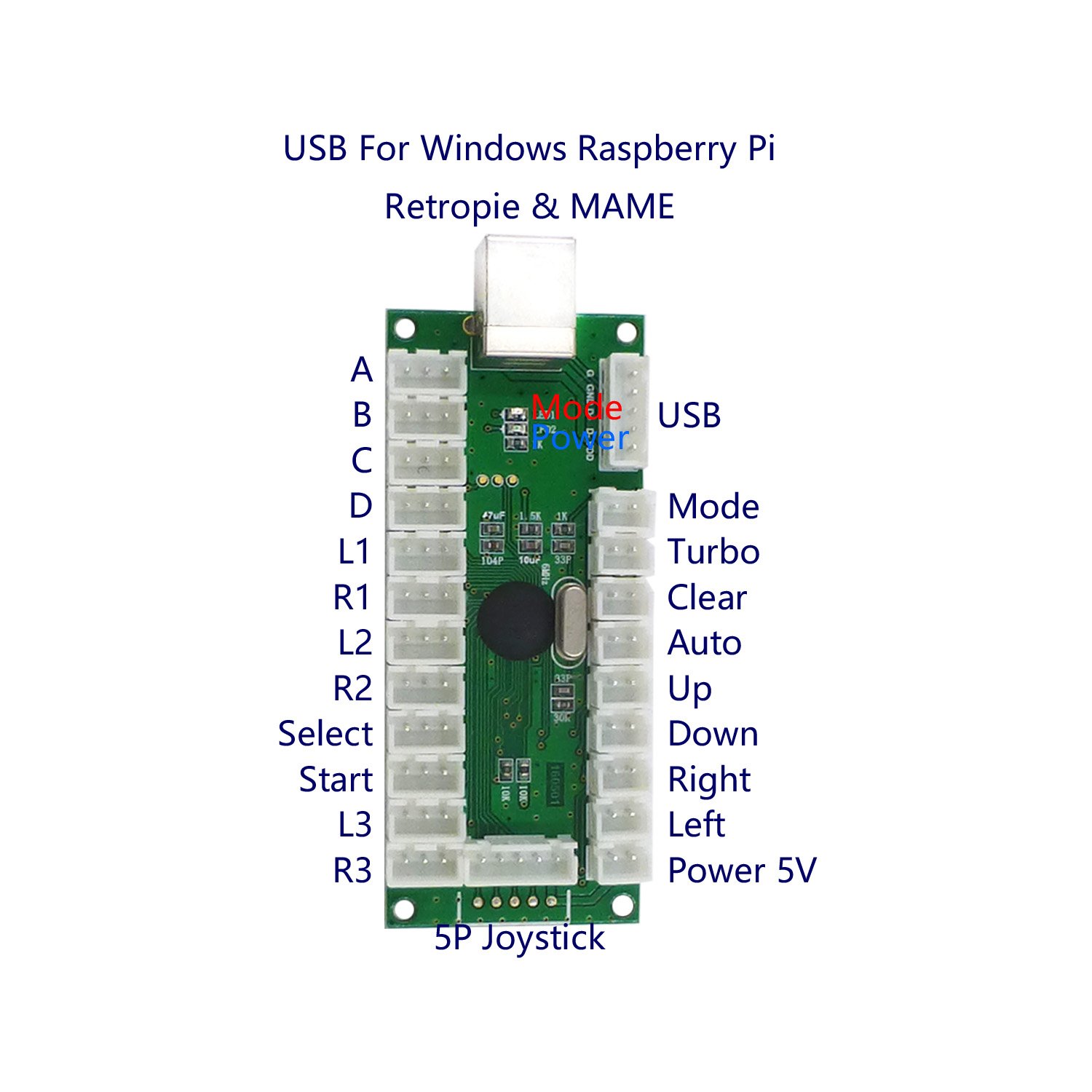 SJ@JX Arcade 2 Player Game Controller Stick DIY Kit LED Buttons with Logo MX Microswitch 8 Way Joystick USB Encoder Cable for PC MAME Raspberry Pi Red Blue