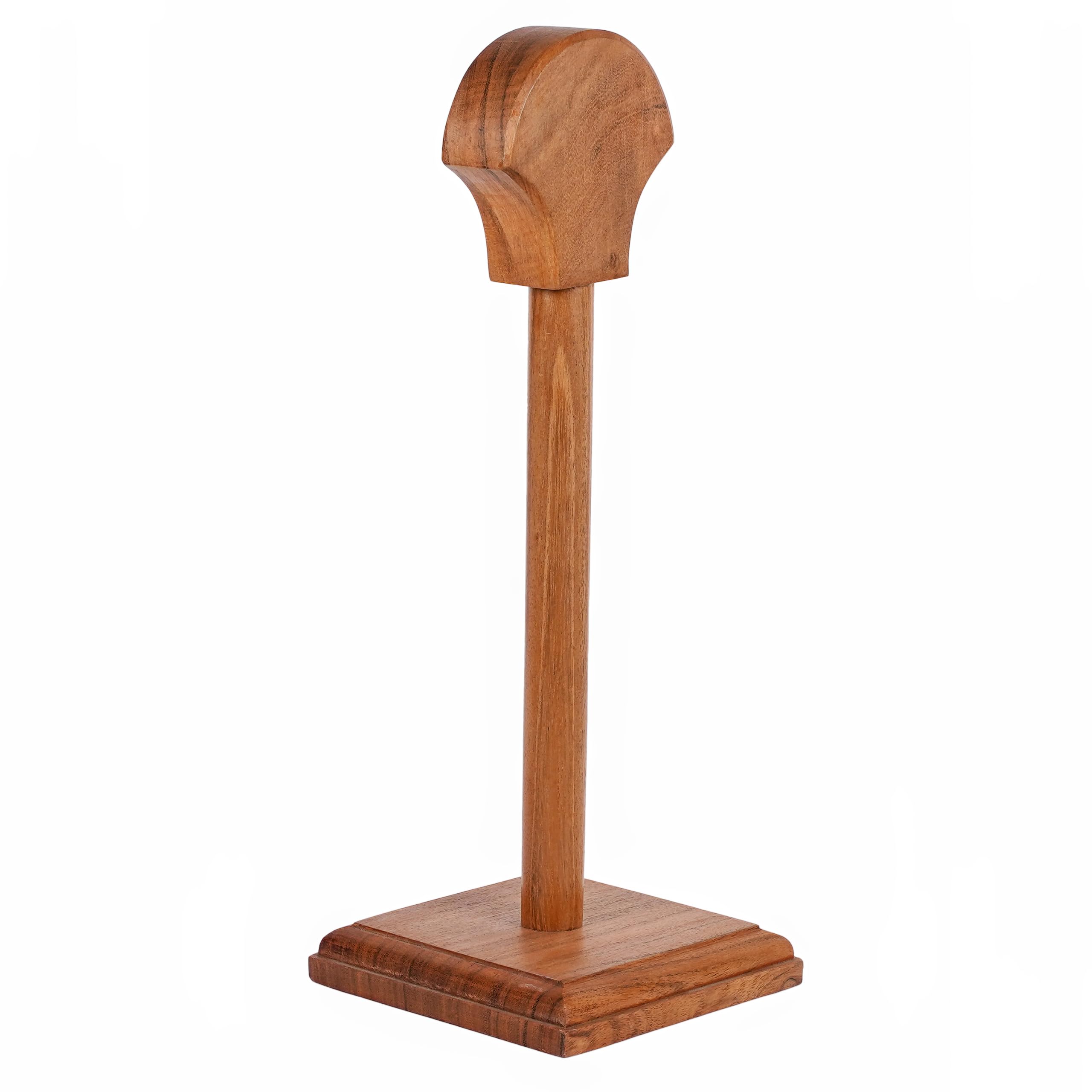 Mythorjan Wooden Helmet Stand Display Decor Stand For – Spartan, Templar, Motorcycle, Caps, Hat Decorative Desktop Hanger Rack LARP Helmet Stand,16 Inch - Black