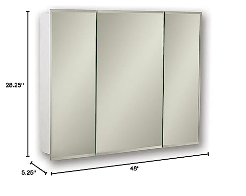 Jensen 255248X Tri-View Bevel Mirror Medicine Cabinet, 48" x 28.25"