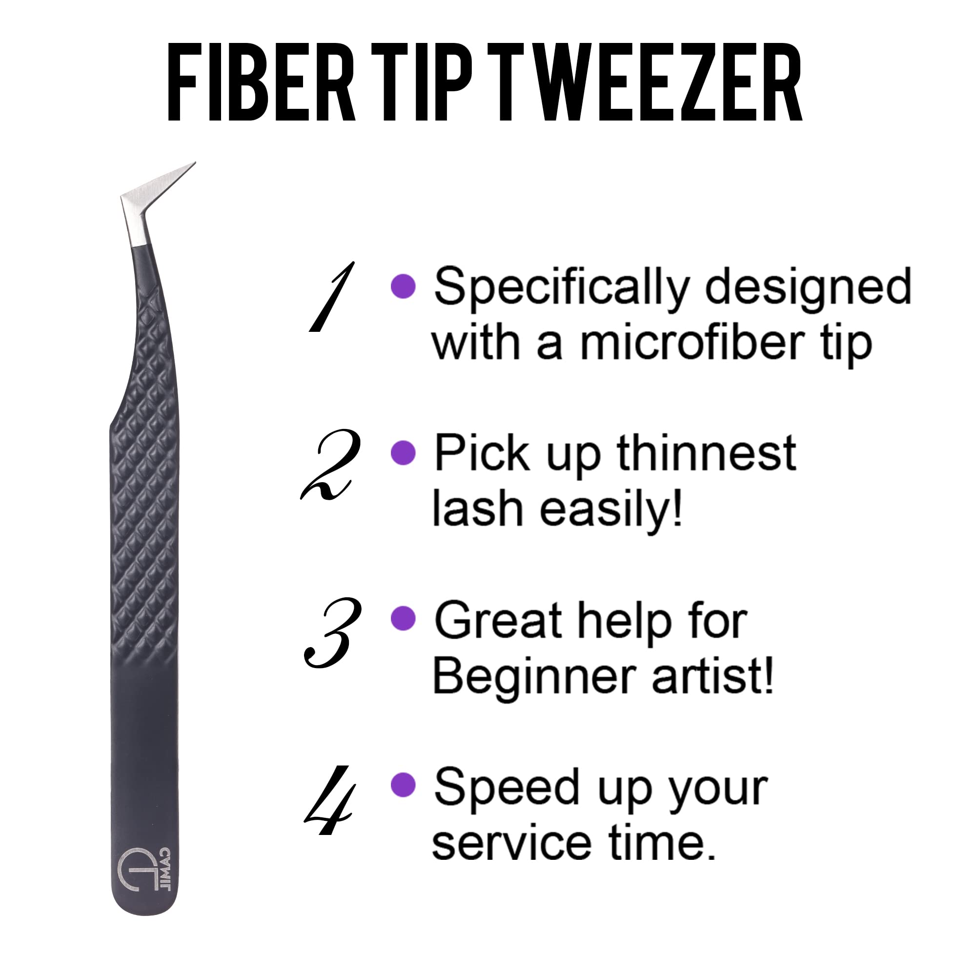 Fiber Tip Lash Tweezers For Eyelash Extension 4 Pcs Tweezers Professional Artist Tech Work Kit Tools,Best Volume Eyelash Lashes Extensions Precision Supplies Volume Boot 90 45 Degree(Black)