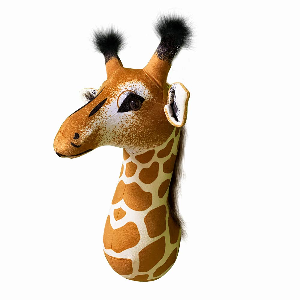 WOKI Jungle Forest Giraffe Stuffed AnimalsWall Mount Giraffe Wall Decoration Girls Room Decor Doll Head Wall Hanging Baby Birthday Gifts Stuffed Animals