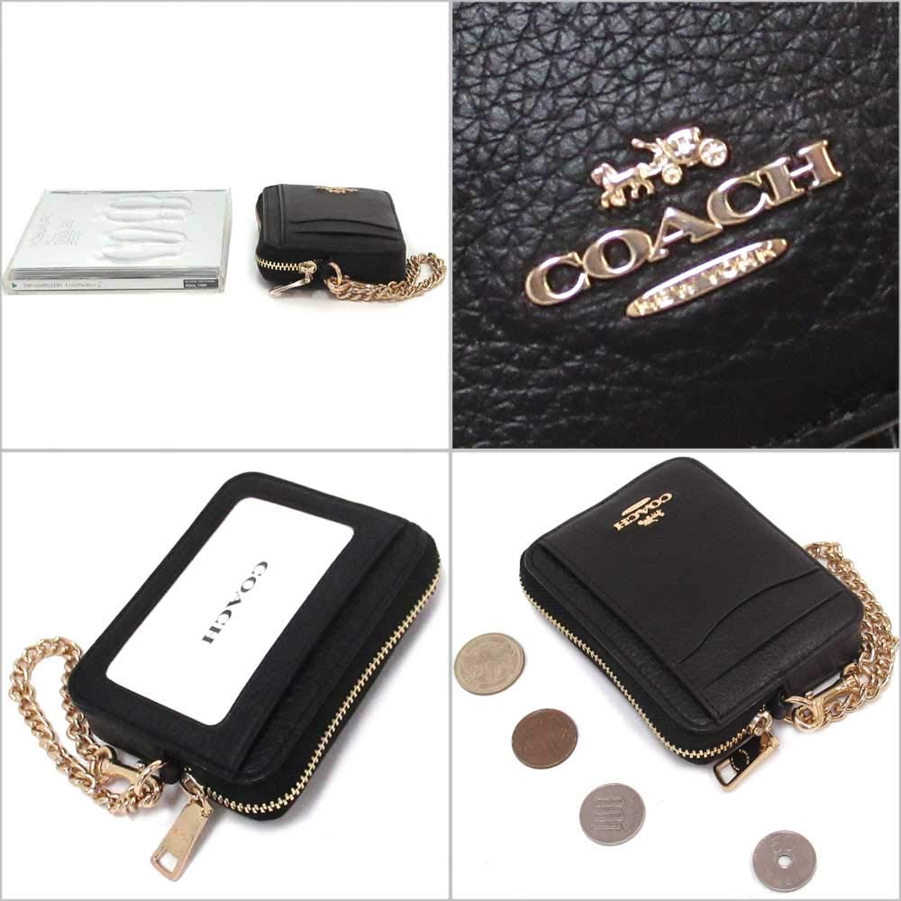 Coach Zip Card Case Black Style No 6303