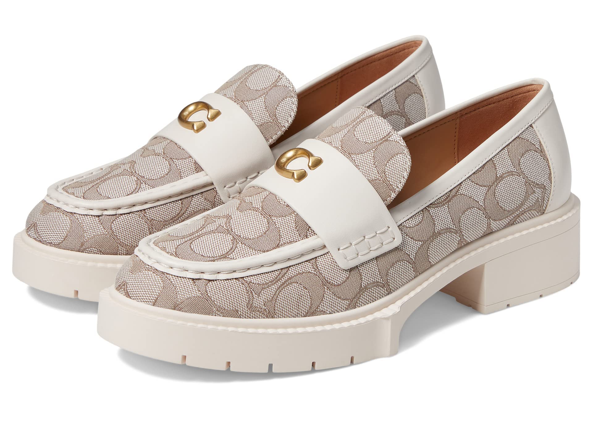 Coach Leah Jacquard Loafer Stone/Chalk 5.5 B (M)