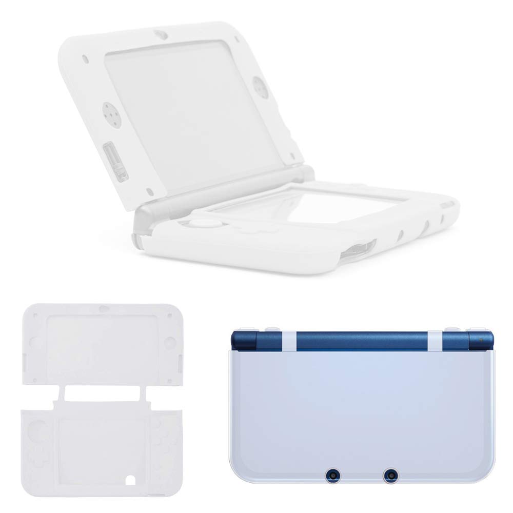 RDFJ New 3DS XL Protector Anti-Scratch Hard Case Sillicon Case Accessories for New 3DS XL (White)