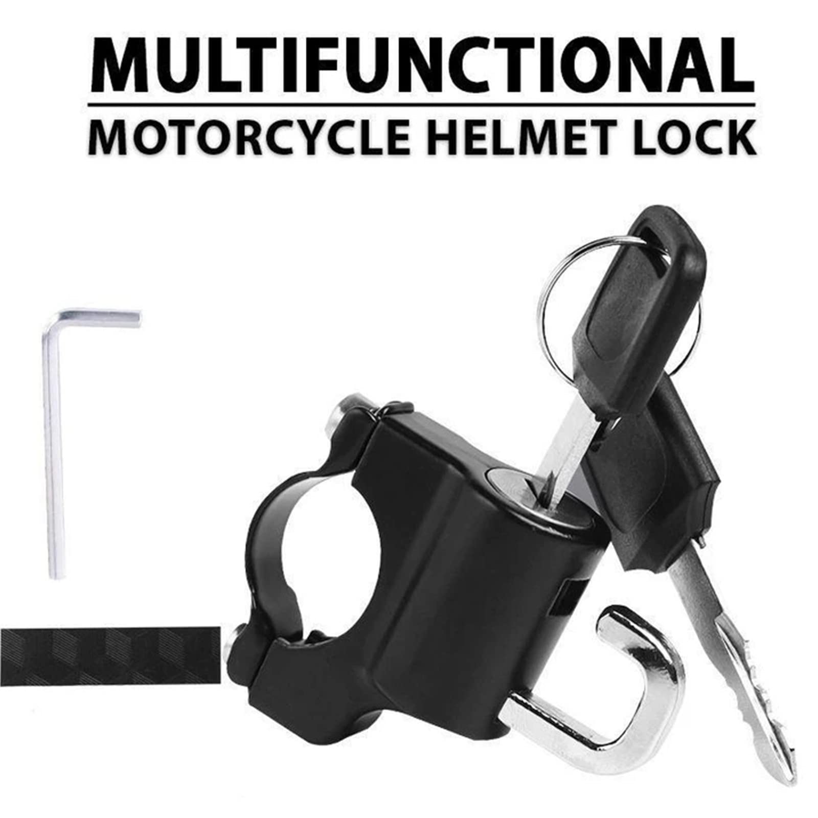 DFDGBD Lock Lock Lock Fixed Helmet Anti- Helmet Lock Multifunctional Head Fixed Bike Accessories Womens Mountain Bike 26 Inch (Black, One Size)