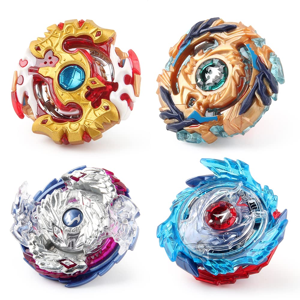 CEKToys Bey Battle Battling Tops Burst Gyro Evolution Attack Set with 4D Launcher Grip Starter and Stadium(4 in 1) (Gold)