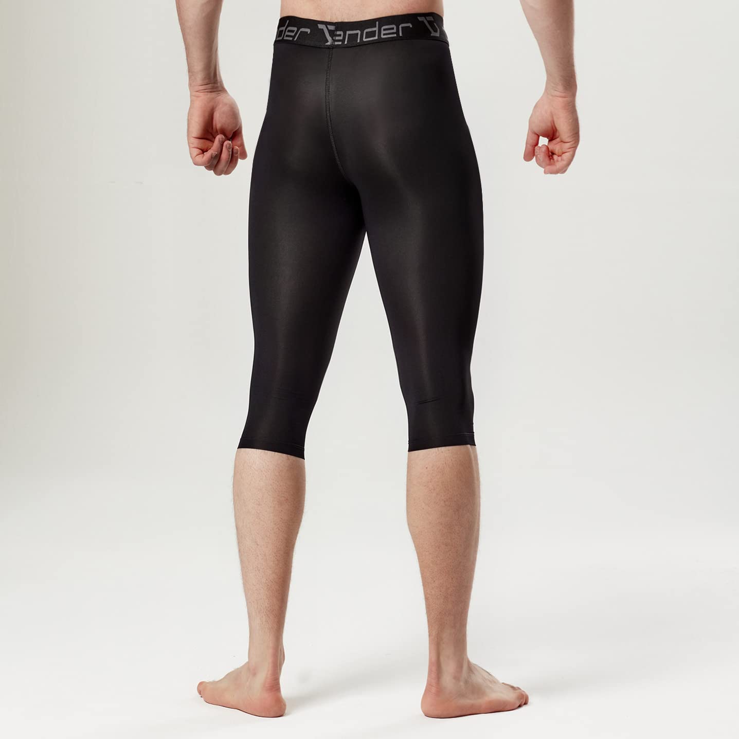 dfen Men's New 3 Packs Sports Compression 3/4 Capri Pants Under Base Layer Jerseys Leggings Tights Fits Cool Bottoms BKBNWW_M
