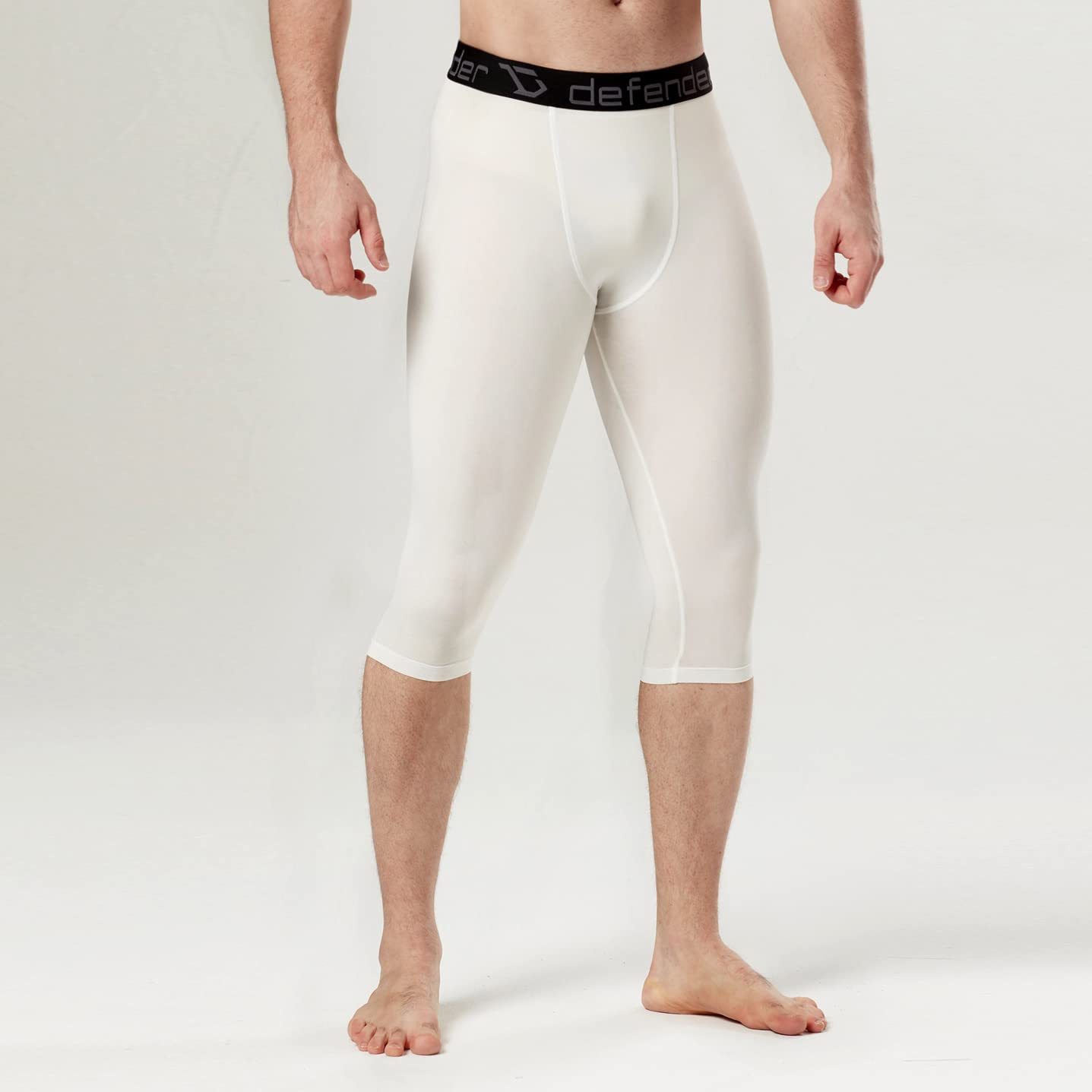 dfen Men's New 3 Packs Sports Compression 3/4 Capri Pants Under Base Layer Jerseys Leggings Tights Fits Cool Bottoms BKBNWW_M