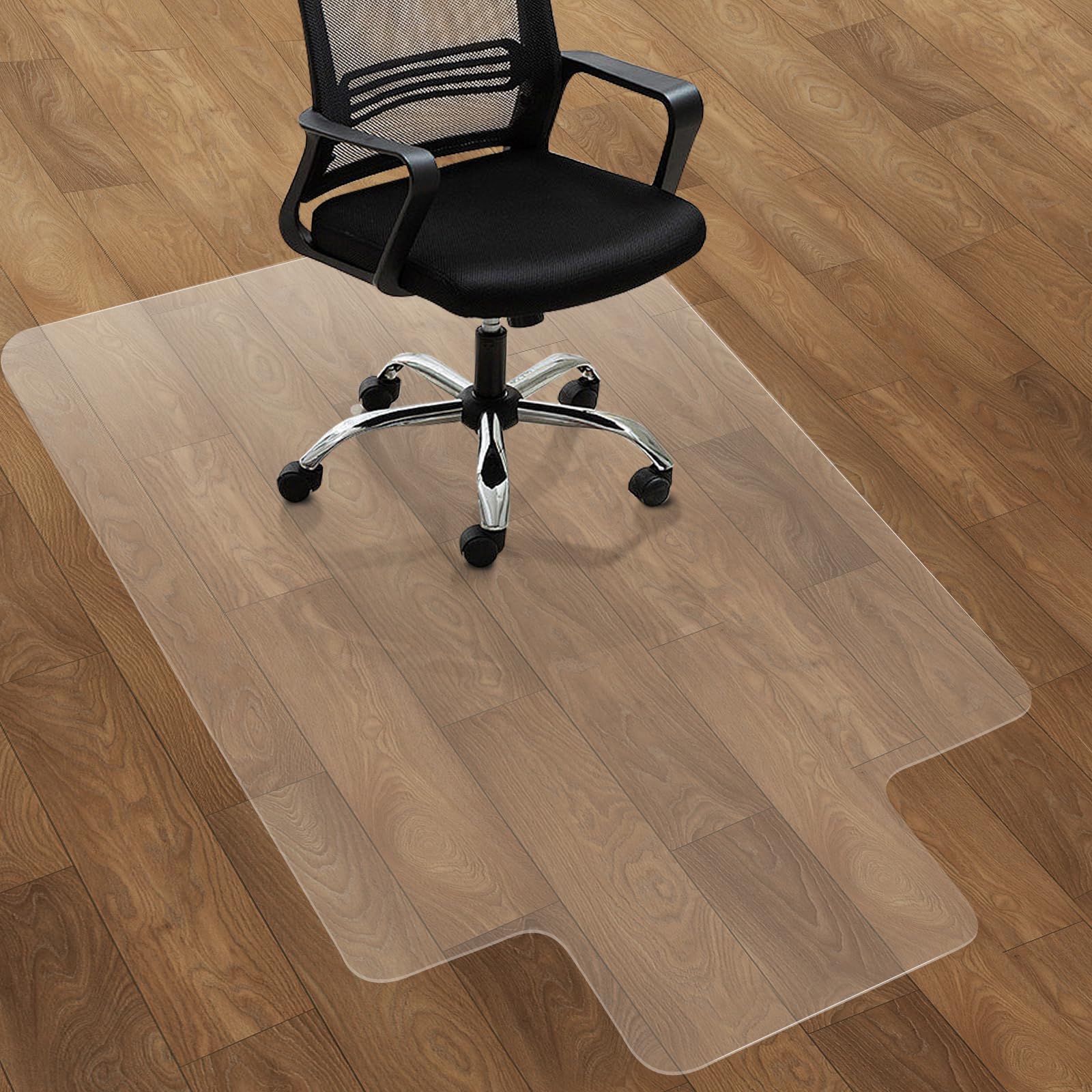 Chair Mat for Hard Floors, 30" X 48" Black Chair Mat, Computer Gaming Rolling Desk Chair Mat for Tile Floor, Small Floor Protection Mats for Home and Office (Rectangle)