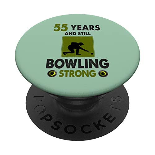 Lawn Bowls 55th Birthday Idea For Men & Funny Lawn Bowling PopSockets Swappable PopGrip