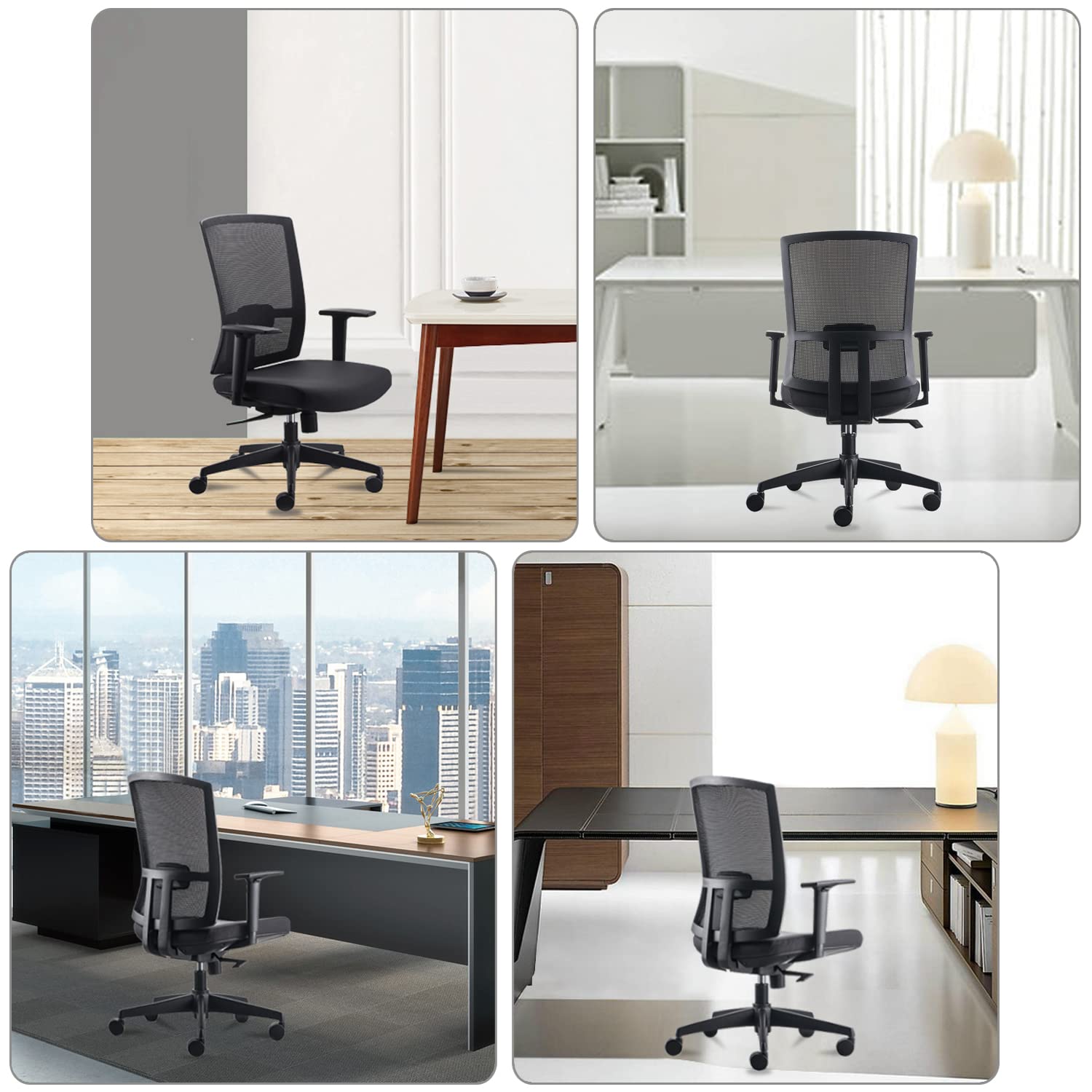 CHAIRLIN Ergonomic Mesh Mid-Back Home Office Computer Task Chair with Lumbar Support and Height Adjustable Armrest Supports up to 350 LB of Weight