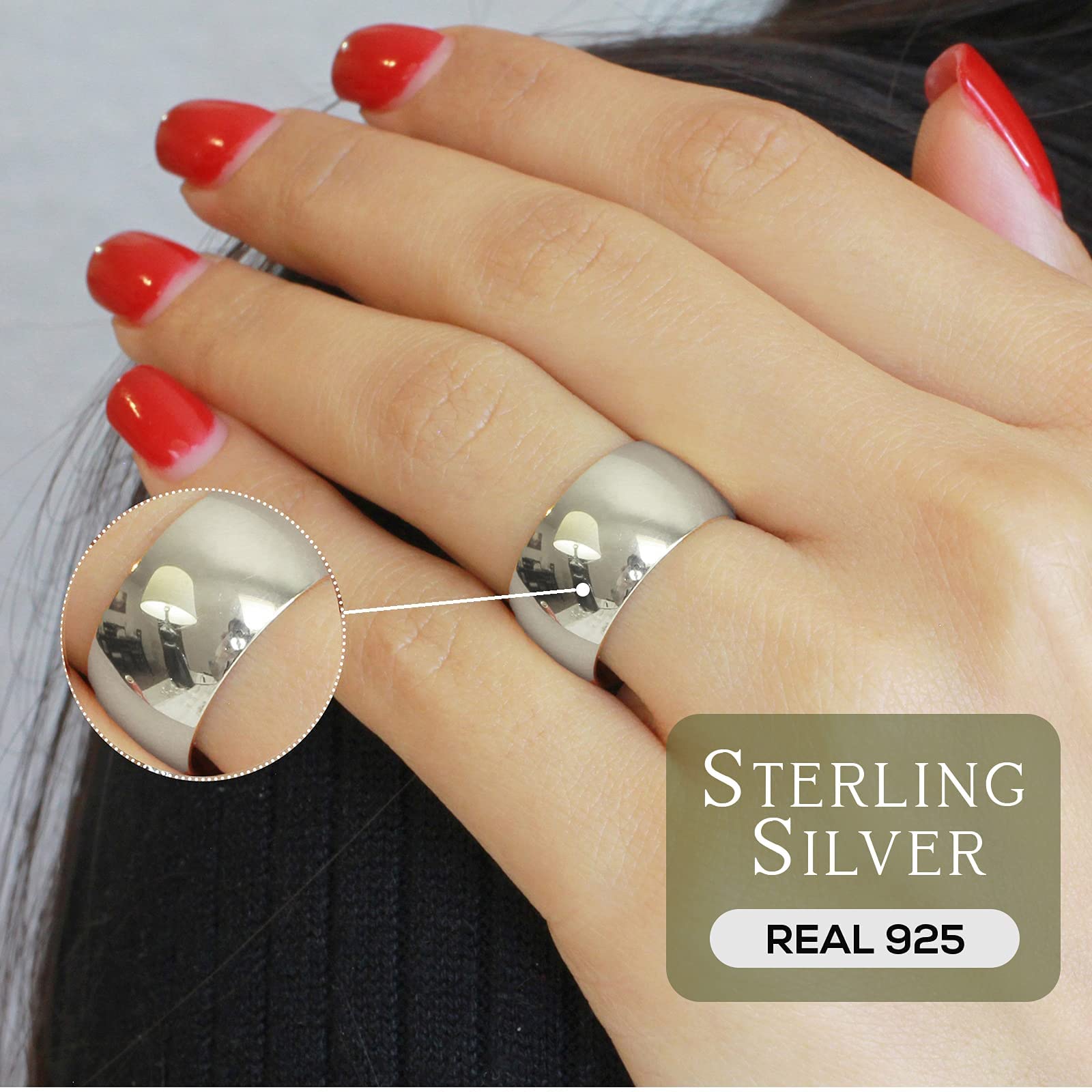 CloseoutWarehouse 925 Sterling Silver Round Plain Bridal Band Ring 10MM Size 7