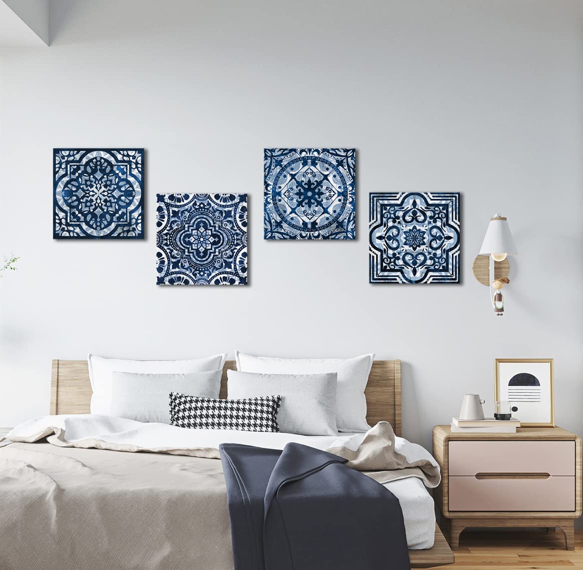 KLAKLA Navy Blue Wall Art - Sturdy Wood Frame Craftsmanship - Versatile Installation for Stylish Decor & Explore Captivating Navy Blue Wall Decor and Canvas Art