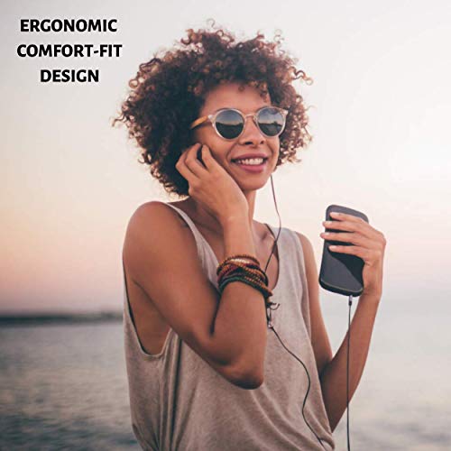 PHILIPS Wired Earbuds with Microphone - Ergonomic Comfort-Fit in Ear Headphones with Mic for Cell Phones, Earphones with Microphone with Bass Clear Sound - Black
