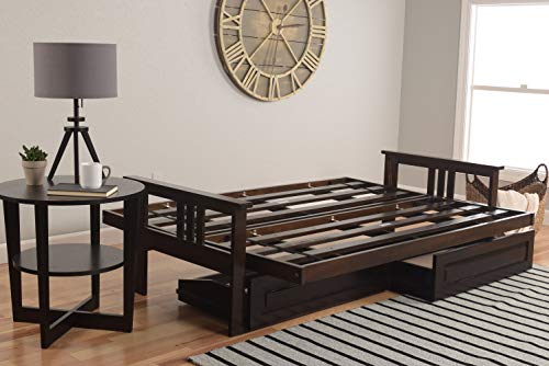 Kodiak Furniture Monterey Full Frame with Suede Fabric Mattress in Espresso/Blue