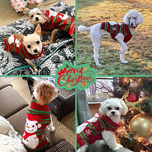 HOTUMN Dog Clothes Snow Sweaters Snowman Sweaters Xmas Dog Holiday Sweaters New Year Christmas Sweater Pet Knit Clothes for Small Medium Dog (Large, Snowman)