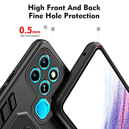 Phone Case Case Compatible with Infinix Smart 6 2021/X6511B /X6511/X6511E Case Heavy Duty Shock Absorption Full Body Protective Case TPU Rubber and Hard PC Phone Case Cover with Retractable hand strap