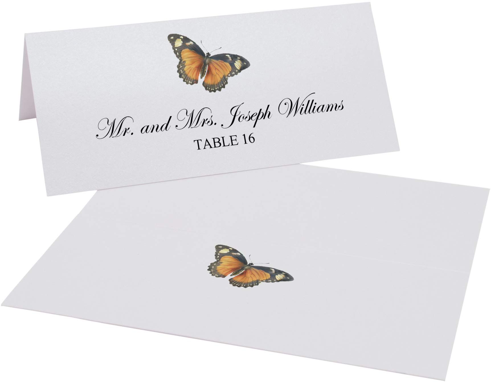 Monarch Butterfly Place Cards, Set of 25, Pre-cut and Scored - Wedding, Party, Dinner, and Special Events - Made in the USA