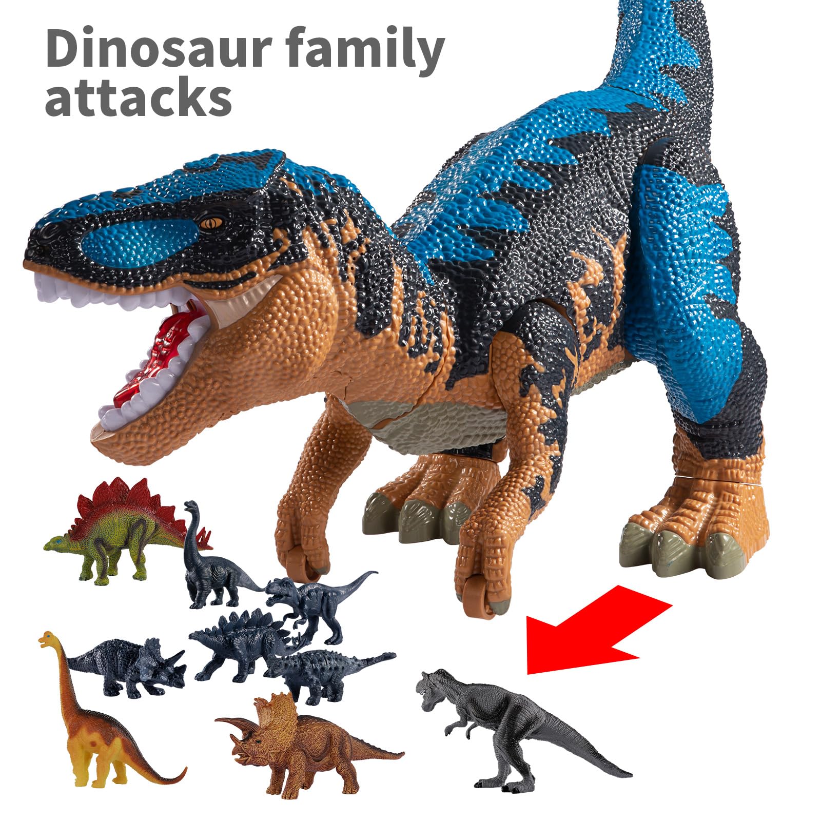 Remote Control Dinosaur T-rex Toys for Kids 3-5 Years, Rechargeable Electric Walking Robot Dinosaur with LED Lights & Sounds, Simulation T-rex RC Dinosaur Toy Gift for Boys Girls