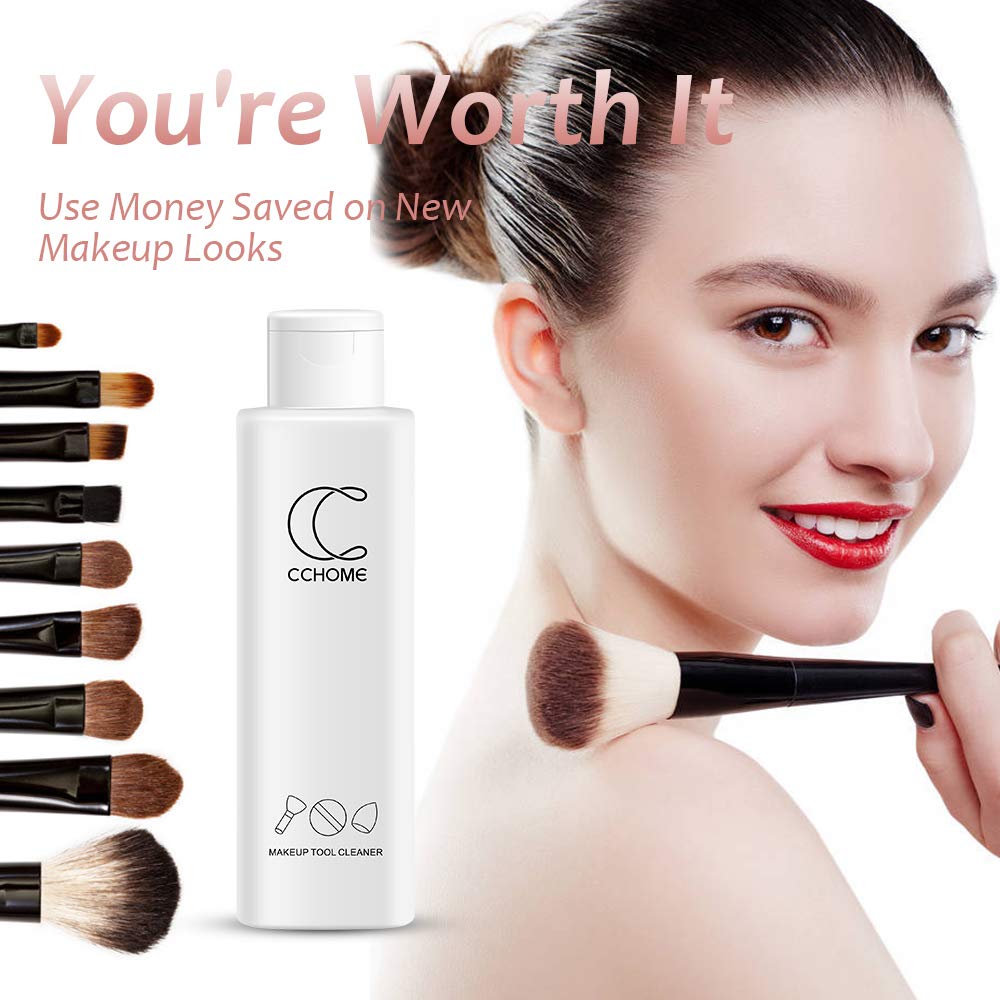 CCHOME Liquid Makeup Brush Cleaner, Professional Brush Cleanser for Cleaning Makeup Sponges, Brushes & Applicators, 180ml