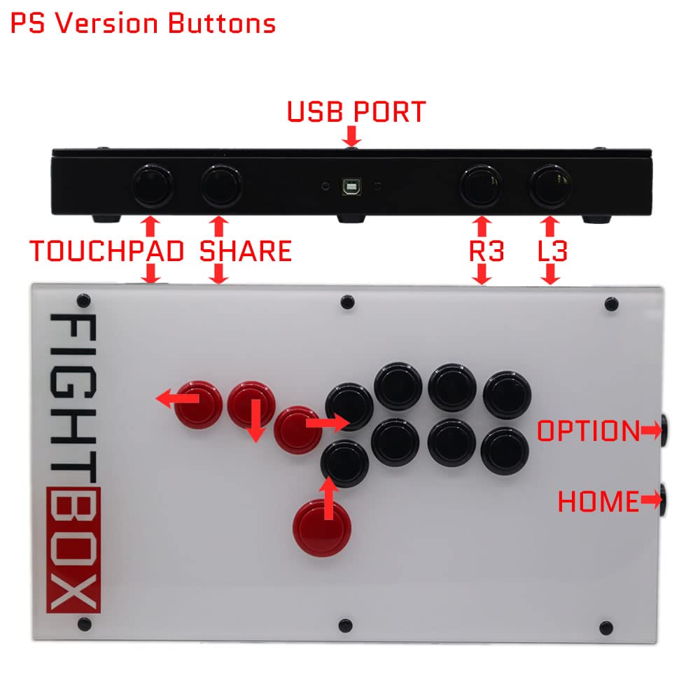 FightBox F1-UFB-UP5 All Buttons Leverless-Style Arcade Game Controller For PS5/PS4/PS3/PC/XBOX/NS/MORE Sanwa