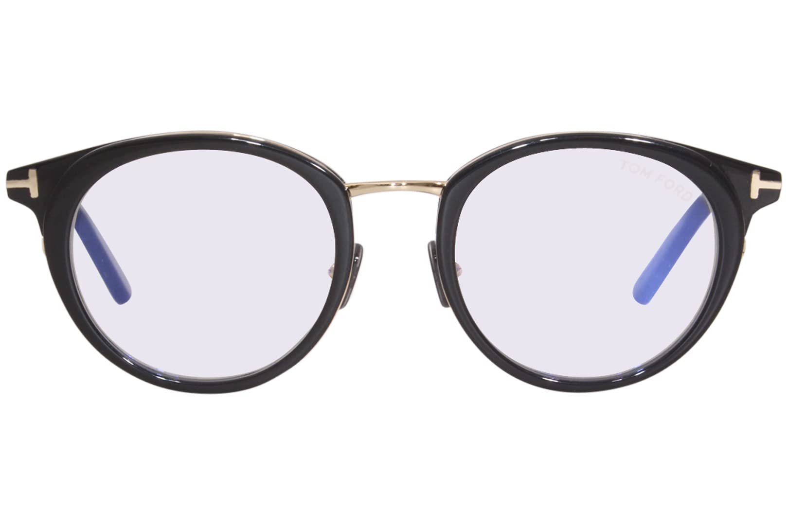 Eyeglasses Tom Ford FT 5784 -D-B Asian fit 001 Shiny Black,"t" Logo/Blue Bloc