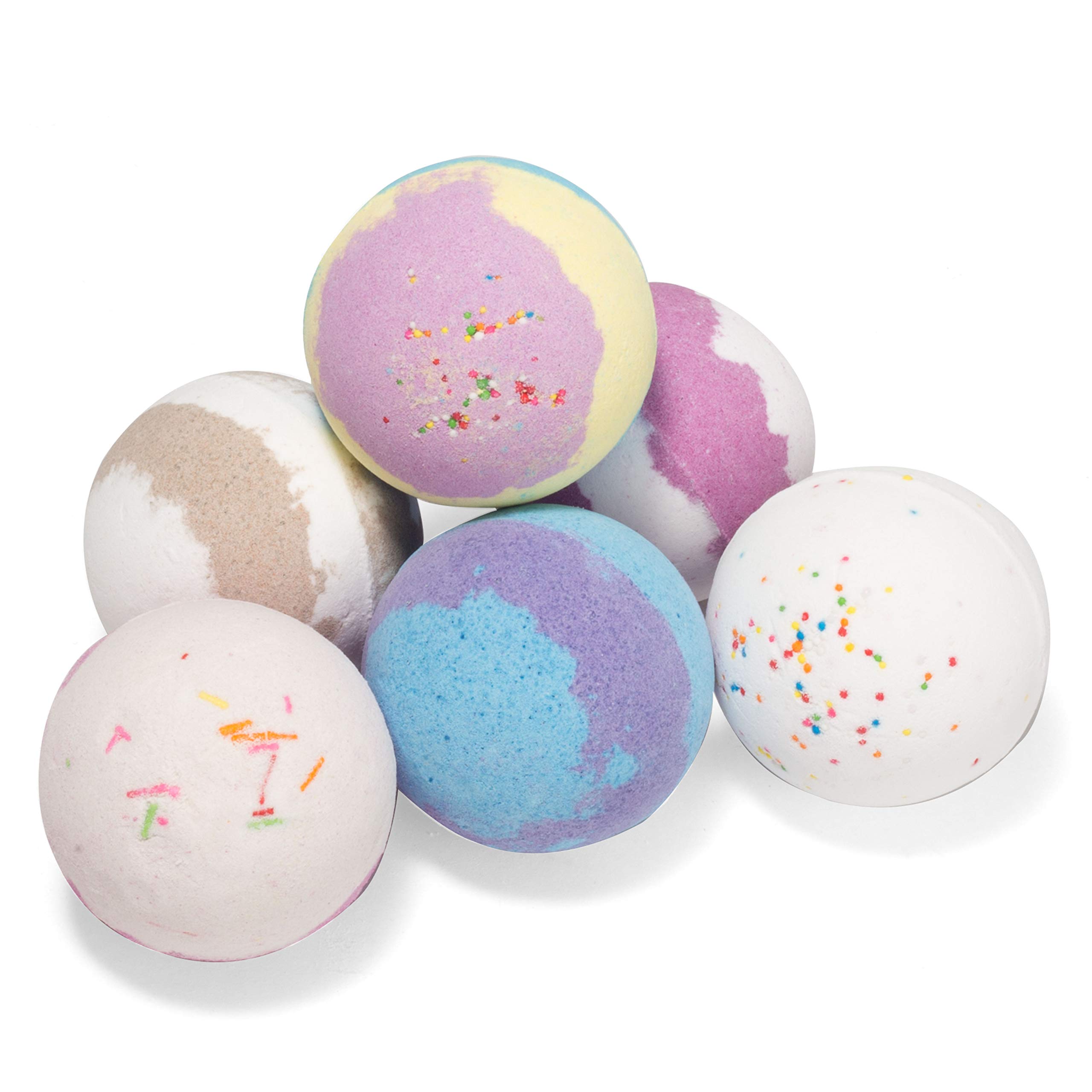 Christmas Bath Bombs with Assorted Toy for Kids, 6 Pack Bubble Bath Bombs with Surprise Inside, Natural Essential Oil SPA Bath Fizzies Set, Kids Christmas Basket Stuffers Birthday Gift Set