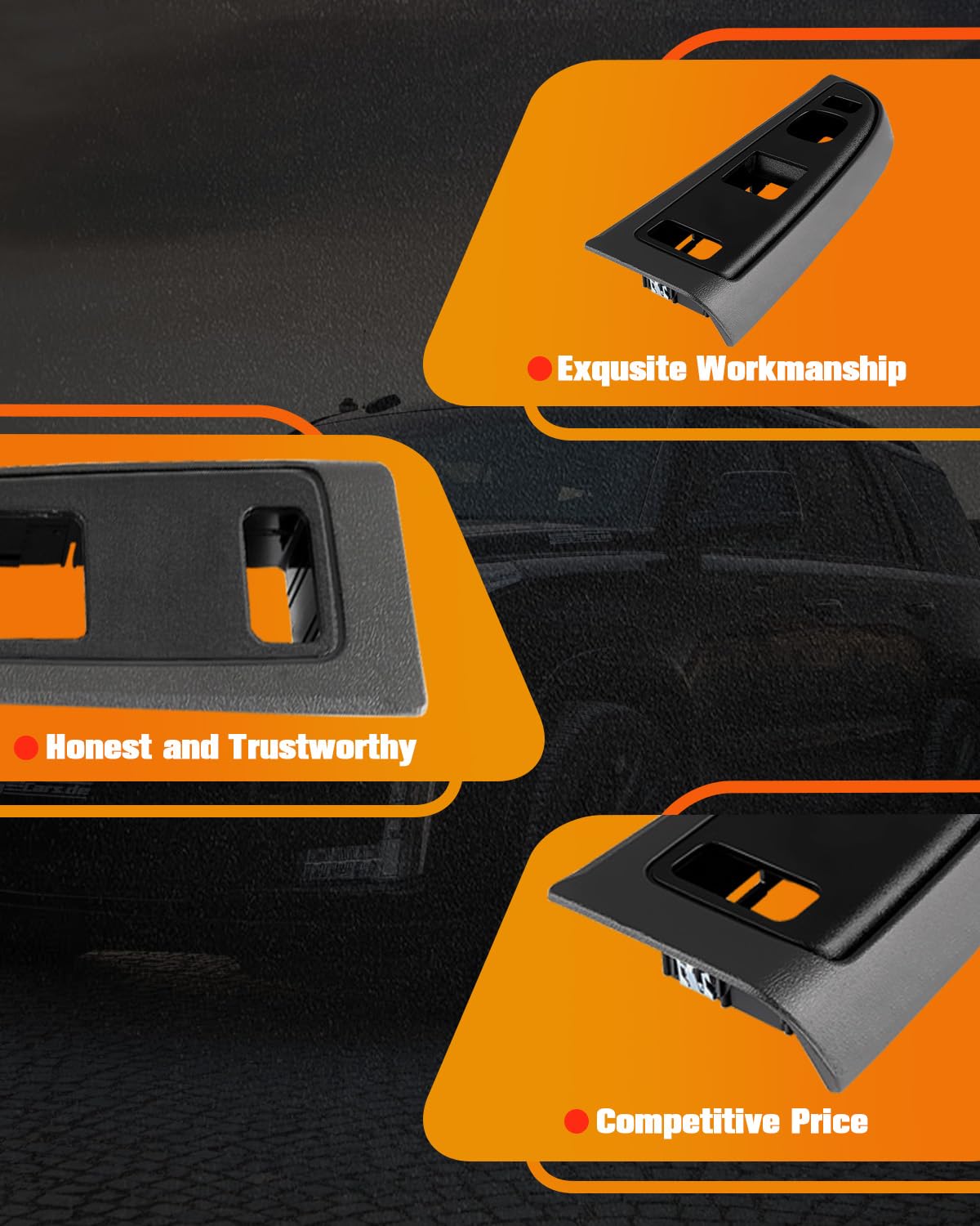 cciyu Light Gray and Black Window Switch Bezel Front Left Drivers Side Replacement Fits for Chevy Silverado 1500 2500 3500 2004-2006 for GMC Sierra 1500 2500 3500 2004-2006 Replace 89045124