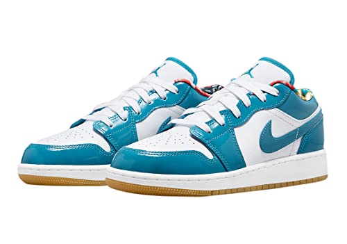 Jordan Big Kid's 1 Low SE Barcelona Cyber Teal/Cyber Teal-White (DM0589 400) - 4
