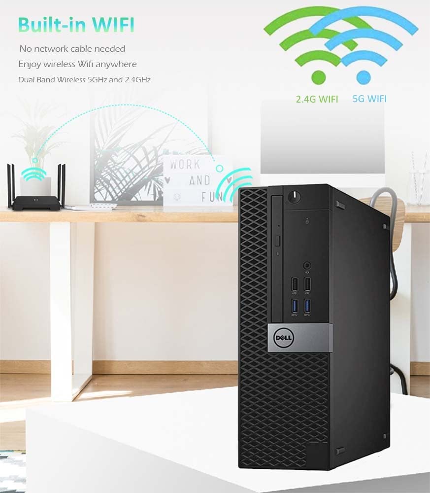 DELL OptiPlex 3040 SFF Desktop Computer Intel Quad Core i5-6500 3.2GHz up to 3.6GHz 16GB Ram 512GB SSD Built-in WiFi & Bluetooth HDMI Dual Monitor Support Wireless Keyboard & Mouse Win10 Pro (Renewed)