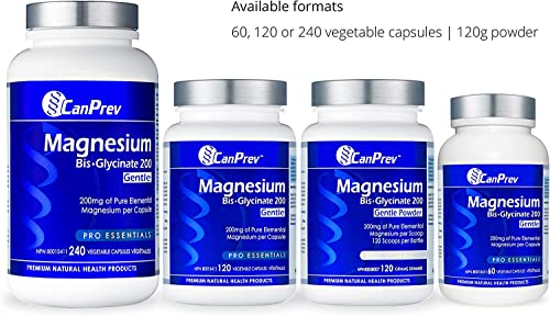 CanPrev Magnesium Bisglycinate (120 Count (Pack of 1), 200mg - Gentle)