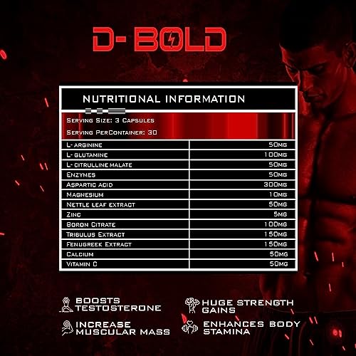 Extreme D-Bold | Mass & Weight Gainer Capsule for Fast Weight & Muscle Gain, Stamina & Strength, for Men & Women, Natural Alternative for Bulking - (90 Cap) (Pack of 1)