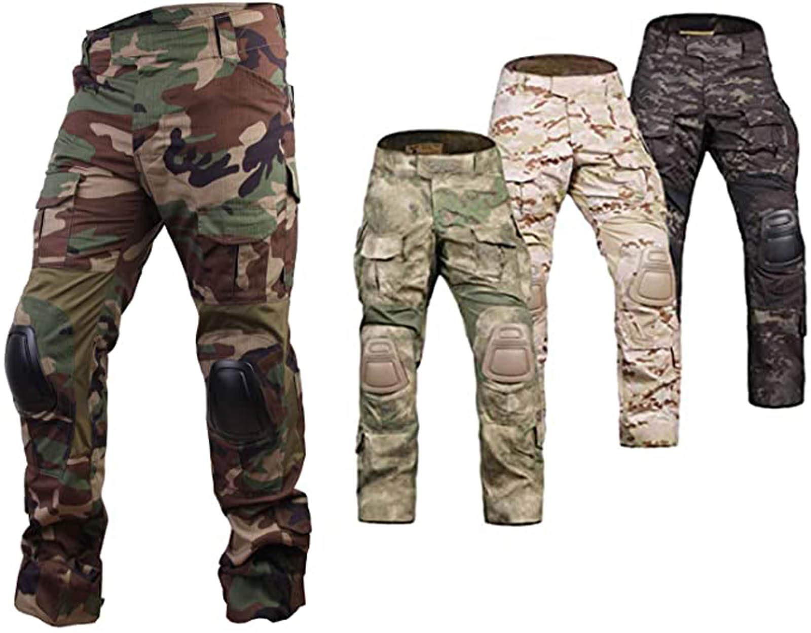 Emerson Airsoft Hunting Tactical Pants Combat Gen3 Pants with Knee Pads (US, Alpha, Large, Regular, Regular, Woodland)