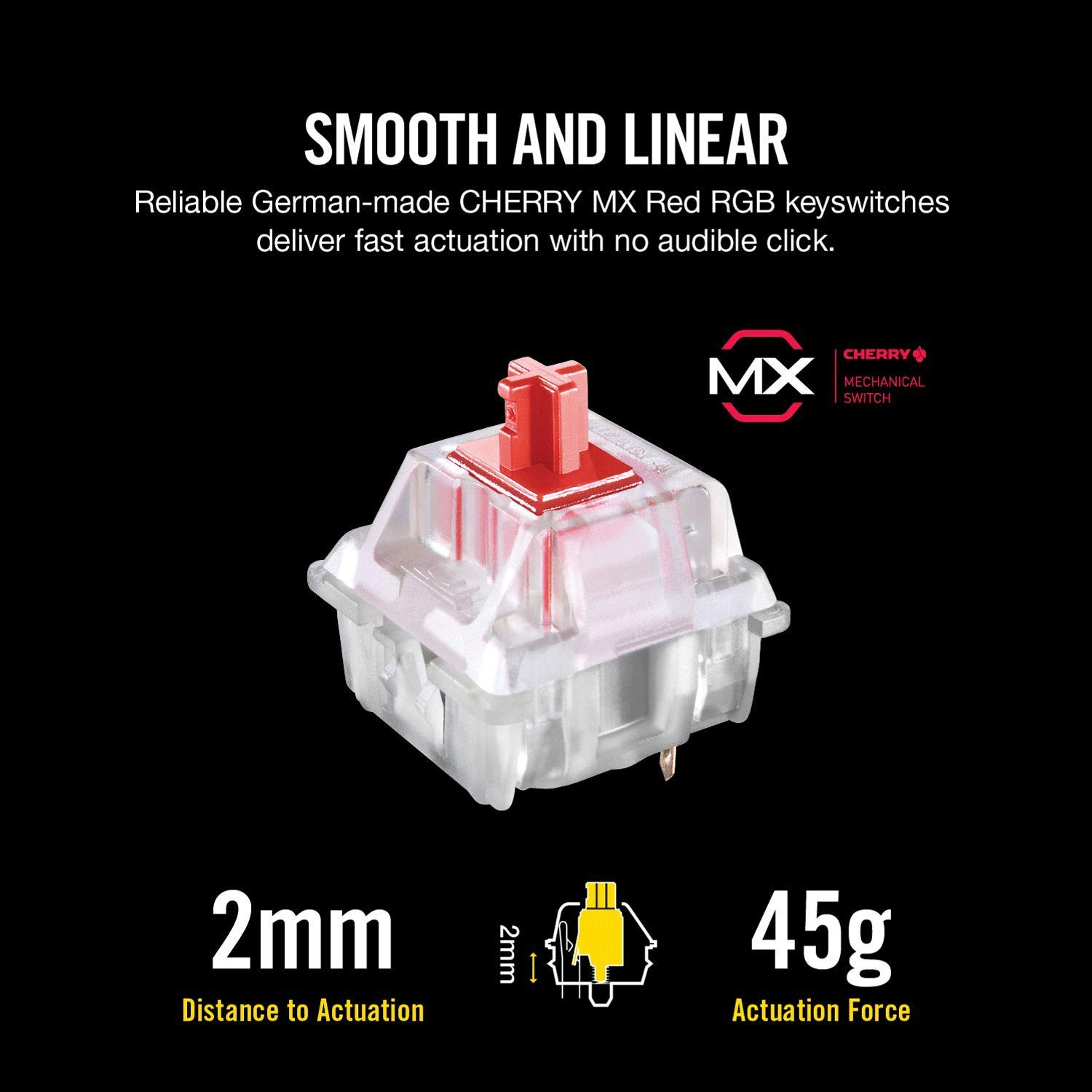 Corsair K70 RGB MK.2 Mechanical Gaming Keyboard — CHERRY® MX Red (Renewed)