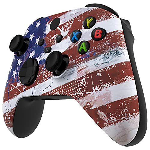 eXtremeRate Impression US Flag Soft Touch Front Housing Shell for Xbox Series X/S Controller, Custom Cover Faceplate for Xbox Series X/S, Xbox Core Controller - Controller NOT Included