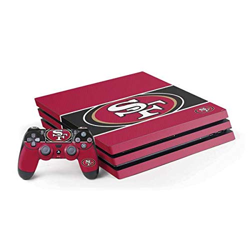 Skinit Decal Gaming Skin Compatible with PS4 Pro Console and Controller Bundle - Officially Licensed NFL San Francisco 49ers Zone Block Design