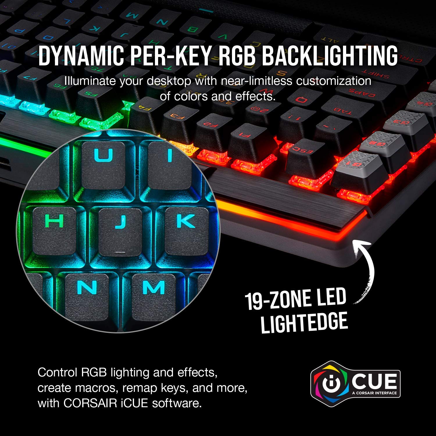 Corsair K95 RGB Platinum XT Mechanical Gaming Keyboard, Backlit RGB LED, CHERRY MX SPEED RGB Silver, Black (Renewed)