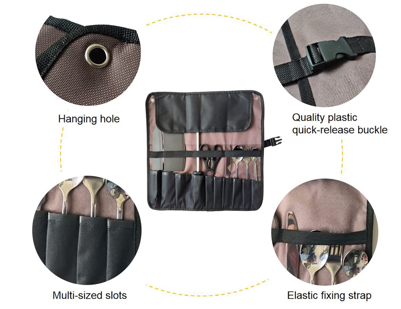 CONVENIENT ACCESSIBILITY CHEF KNIFE CARRYING CASE :10 knife sleeves hold 10 kitchen knives and accessories,such as paring, carving, ceramic, scissors, and other chef utensils or tools.