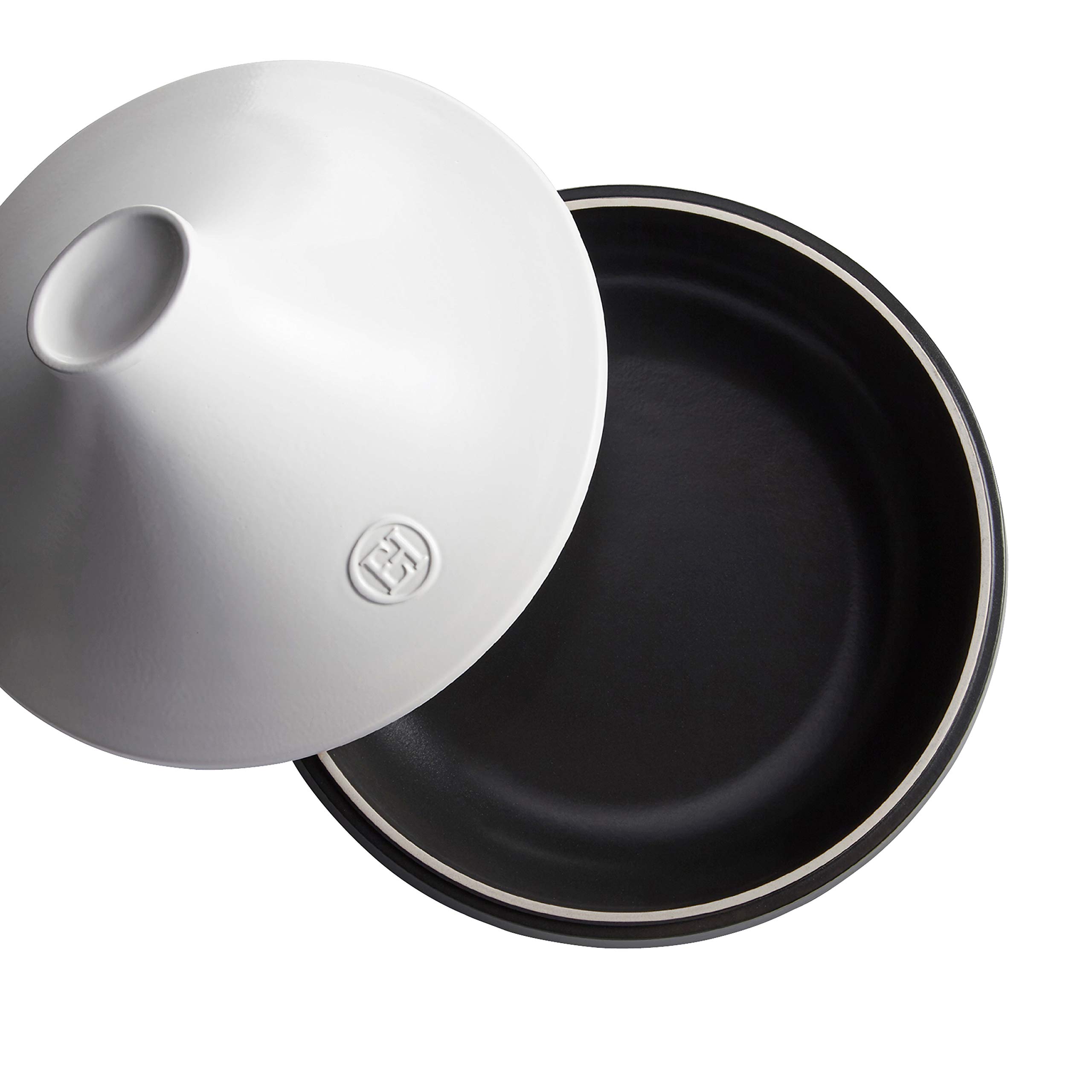 Emile Henry Delight Ceramic Tagine, 4.0 Quart, Slate with White