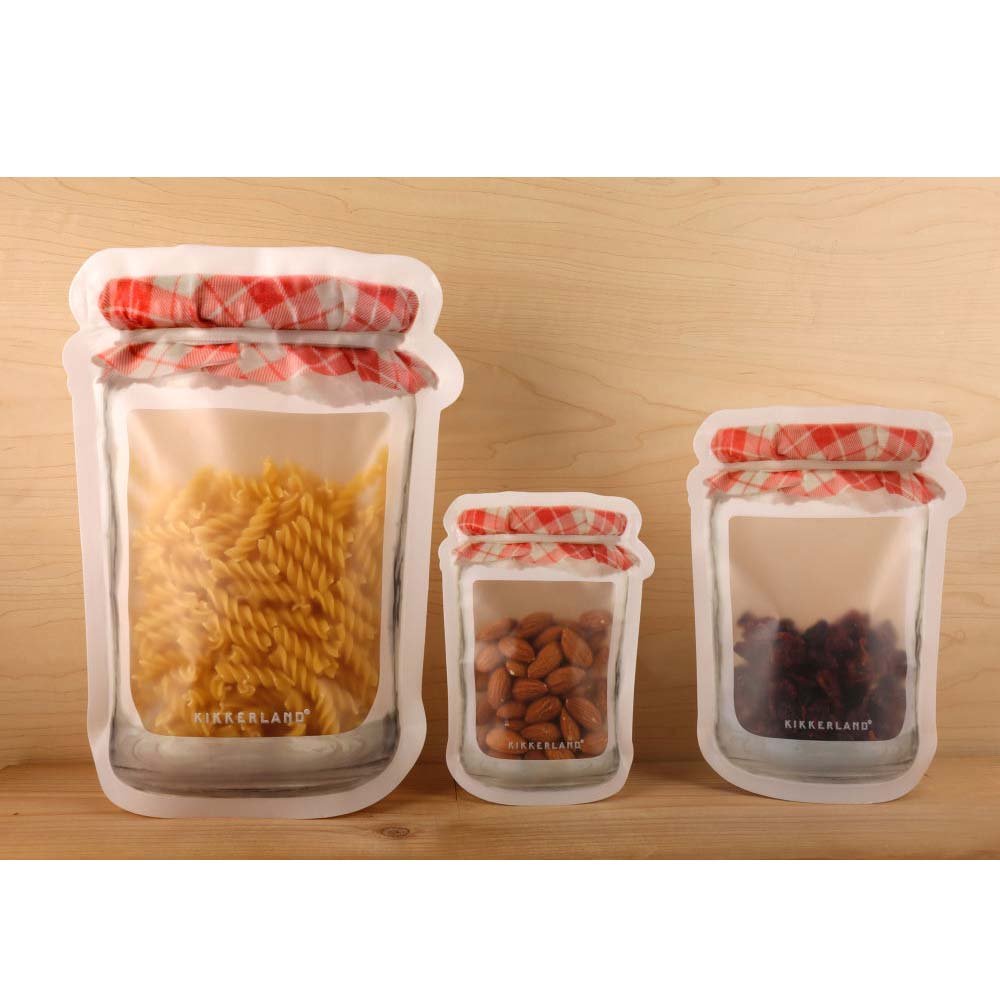 Kikkerland Jam Zipper Bag, Small, Set Of 4, Clear