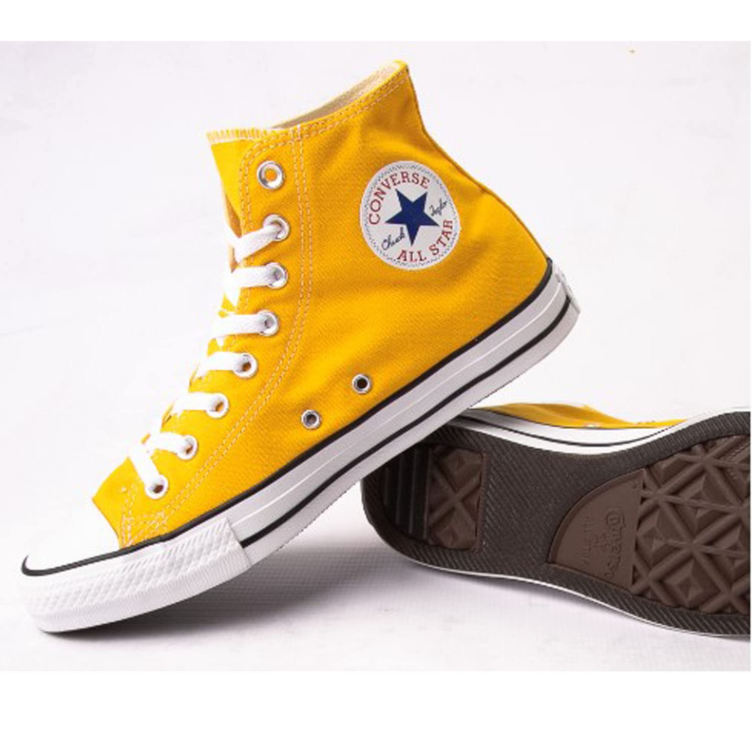 Converse Unisex Chuck Taylor All Star Mid High Canvas Sneaker - Lace up Closure Style - Lemon Chrome 6