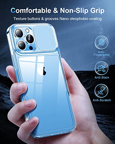 Simtect for iPhone 13 Pro Max Case with Camera Cover for iPhone 12 Pro Max Case Crystal Clear & Not-Yellowing Slim Miltary Shockproof Protective Phone Case for iPhone 13 Pro Max & 12 Pro Max (Clear)
