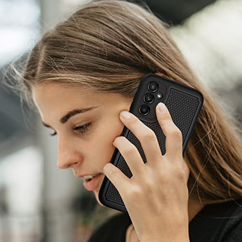 FNTCASE for Samsung Galaxy A14 5G Case: Dual Layer Protective Heavy Duty Cell Phone Cover Shockproof Rugged with Non Slip Textured Back - Military Protection Bumper Tough - 2023, 6.6inch (Matte Black)