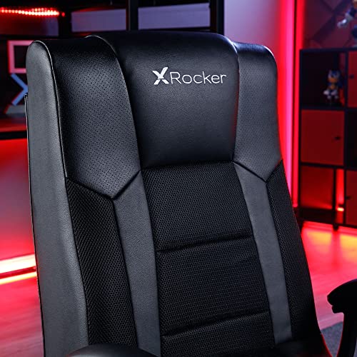 X Rocker Sphynx Pedestal Gaming Chair, with Headrest Mounted Speakers, 2.1 Wireless, Backrest Subwoofer, Padded Armrest, 5111501, 30.9" x 20.5" x 40", Black